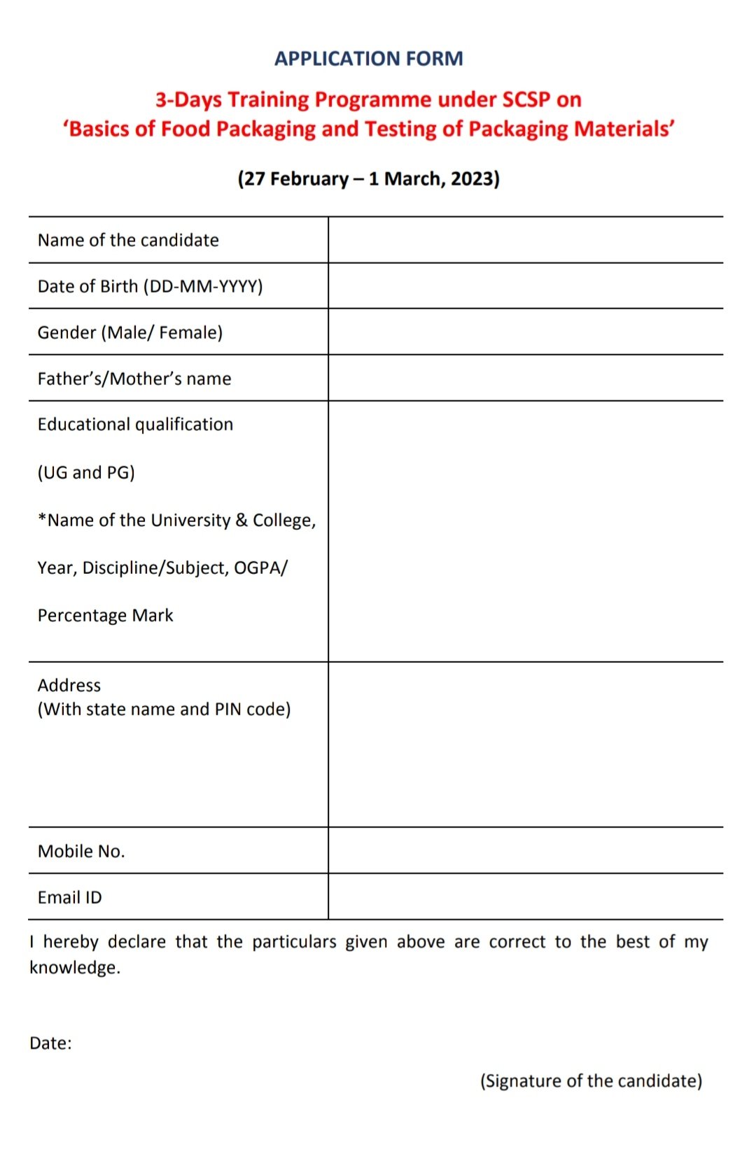 Free Training - Basics of Food Packaging and Testing of Packaging ...
