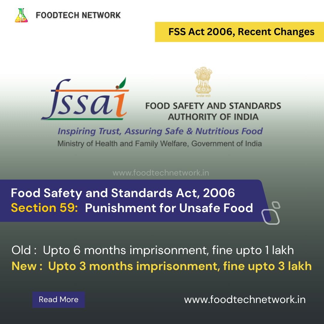 Food Safety and Standards Act, (FSSA) 2006,Recent changes in Offenses ...